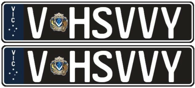 Commodore HSV VY Custom VIC Euro Number Plates - V-HSVVY - 520mm x ...