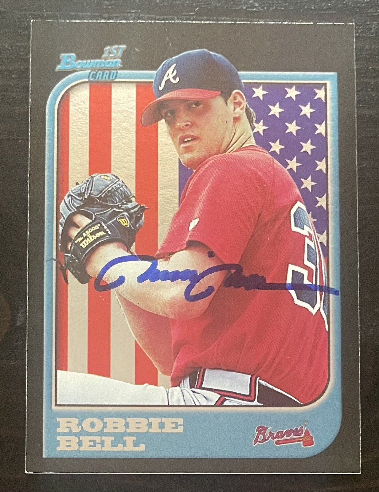 1997 Bowman International #353 Robbie Bell Atlanta Braves Signed Card ...