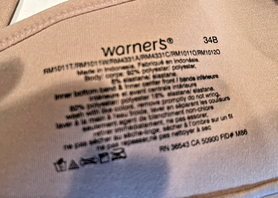 NWT Warner's Simply Perfect Women's Wireless, Longline Convertible Bra ...