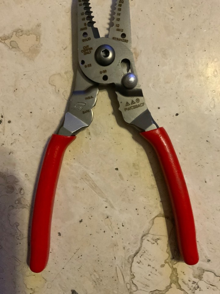 Snap On 9” Wire Stripper/Cutter/Crimper Pliers PWCS9ACF New | eBay