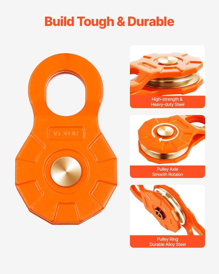 VEVOR 30 Ton Snatch Block Pulley Snatch 66,000 lbs Capacity Off Road ...