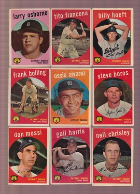 1959 Topps Detroit Tigers partial team set of 13 cards | eBay