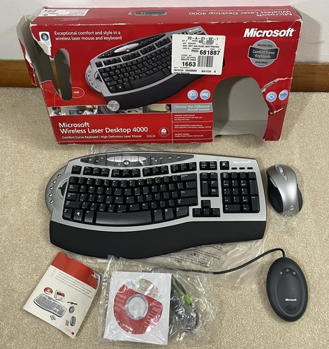 Microsoft Wireless Optical Desktop 4000 Comfort Curve Keyboard ...