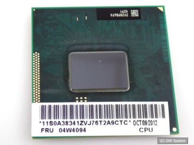 Lenovo 04W4094 Intel Core i3-2370M 2.40GHz (2C/4T) Sockel G2 988B Tray ...