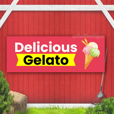 Delicious Gelato Indoor Outdoor Vinyl Banner Design | eBay