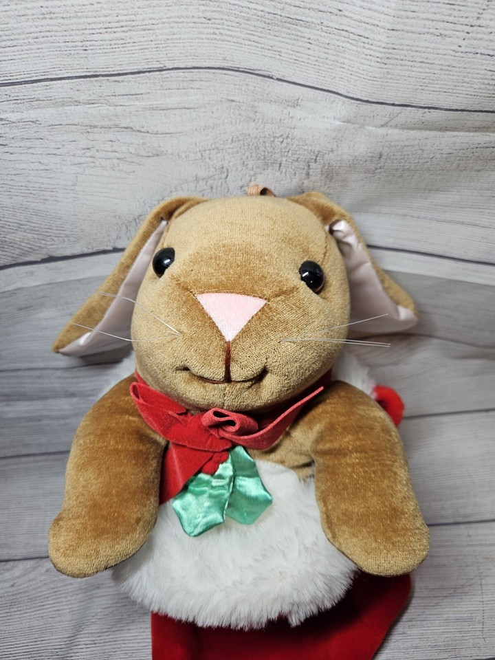 Vintage VELVETEEN RABBIT Christmas Plush Stocking - HUGE 13" Plush ...