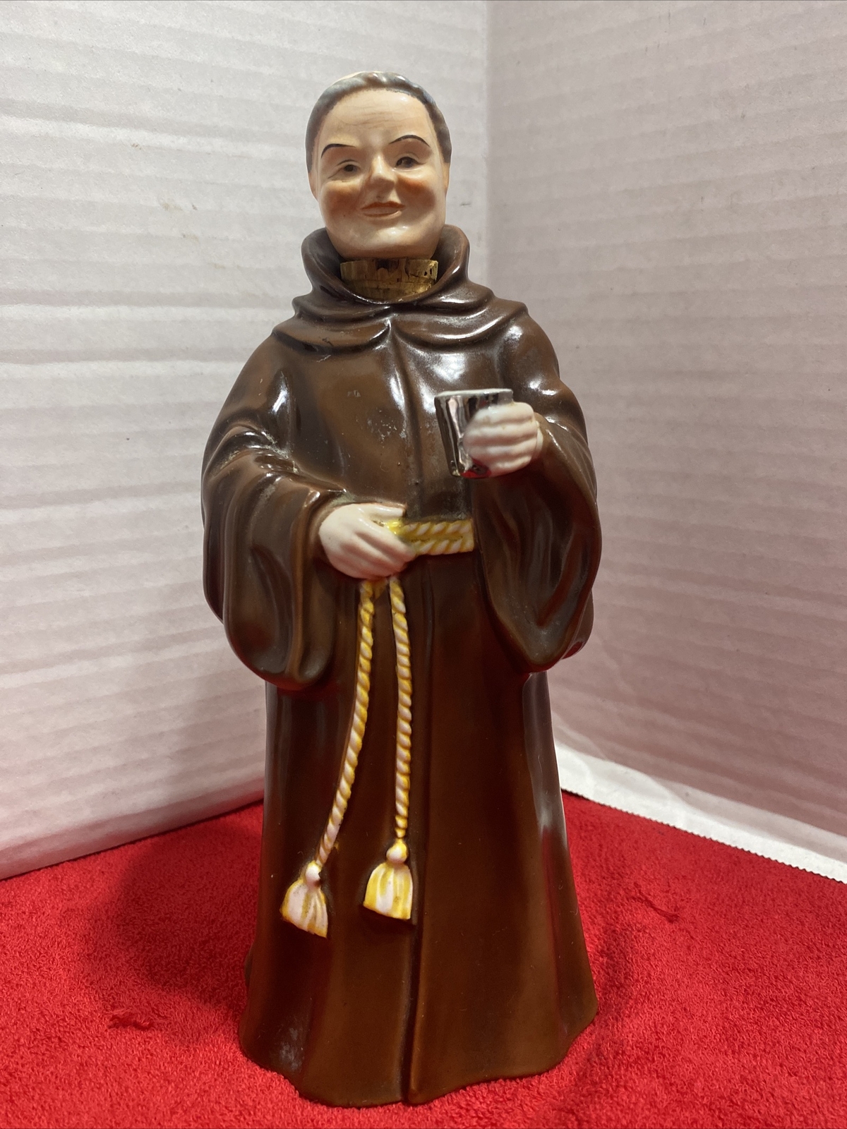 Vintage MCM Porcelain Franciscan Friar Tuck Monk 9” Decanter with Cork ...