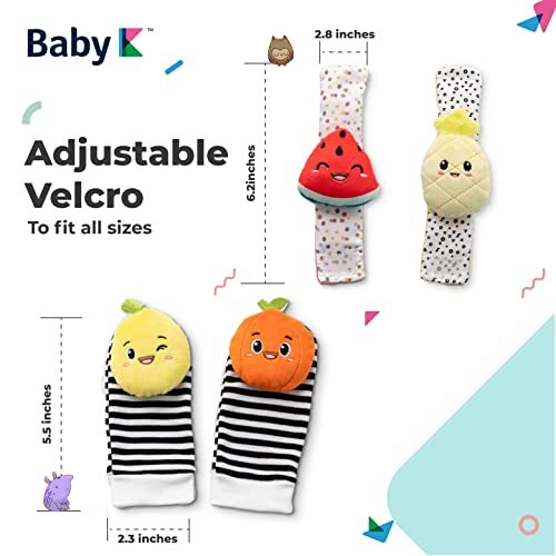 Baby Rattle Socks & Wrist Toys (Set C) - Newborn Toys for Baby Boy or ...