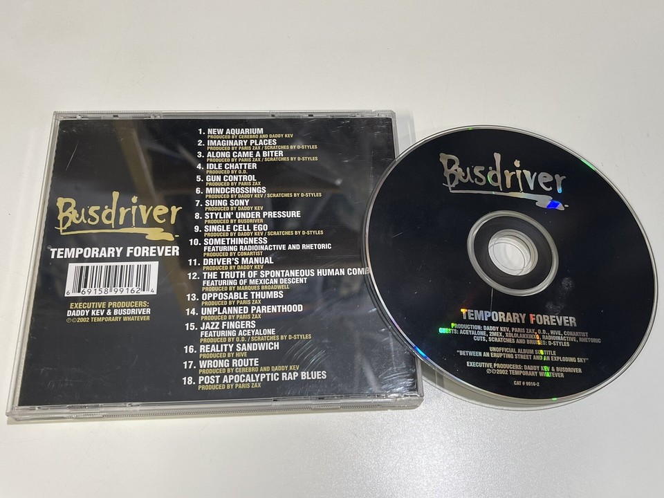 BUSDRIVER Temporary Forever CD Regan Farquhar Hip Hop Rap RARE ...