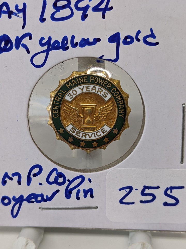 10K Pin Central Maine Power Company - 30 Years Service Pin | eBay