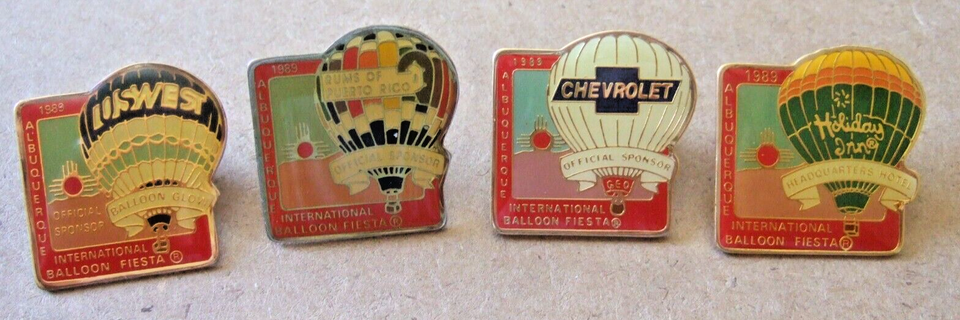 1989 ALBUQUERQUE INTERNATIONAL BALLOON FIESTA HOT AIR BALLOON PINS LOT ...