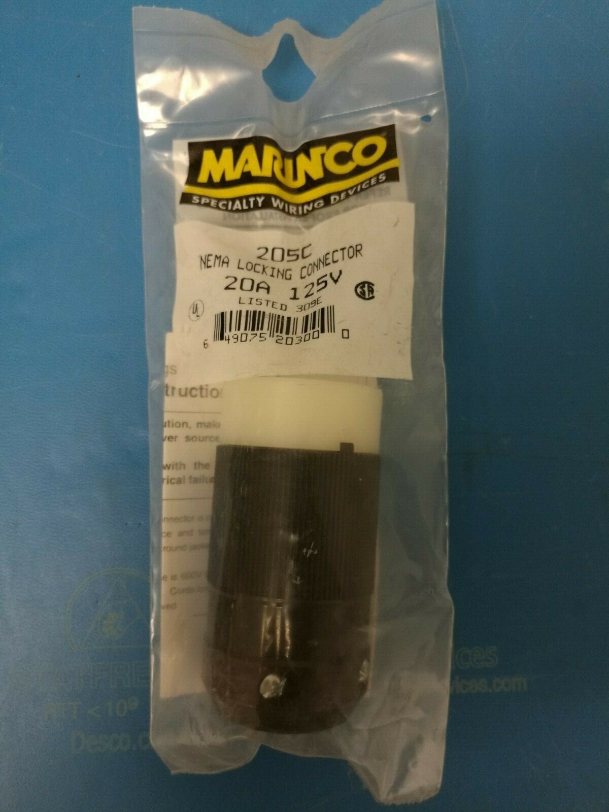 New Marinco 205C 20A 125V 2 Pole 3 Wire Female Twist Lock Connector ...