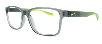 NIKE 7091 065 MATTE SMOKE GRAY LIME GREEN SQUARED EYEGLASSES FRAME 54 ...