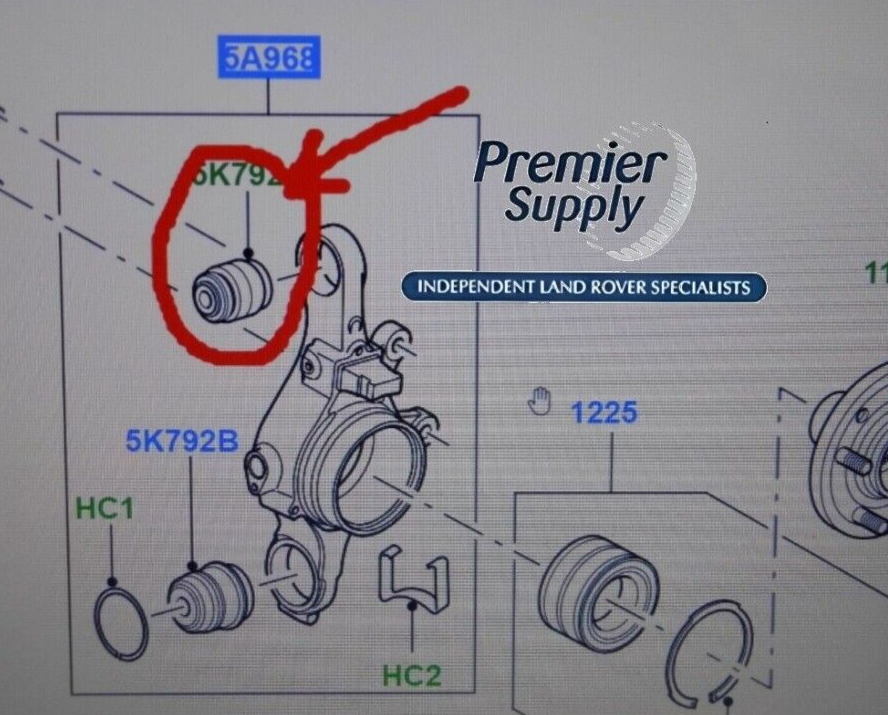 LAND ROVER DISCOVERY 3/4 & RANGE ROVER SPORT UPPER BUSH REAR HUB ...