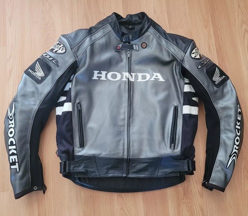 Mens Honda Motorcycle Racing Jacket Cowhide Leather Motorbike Sport ...