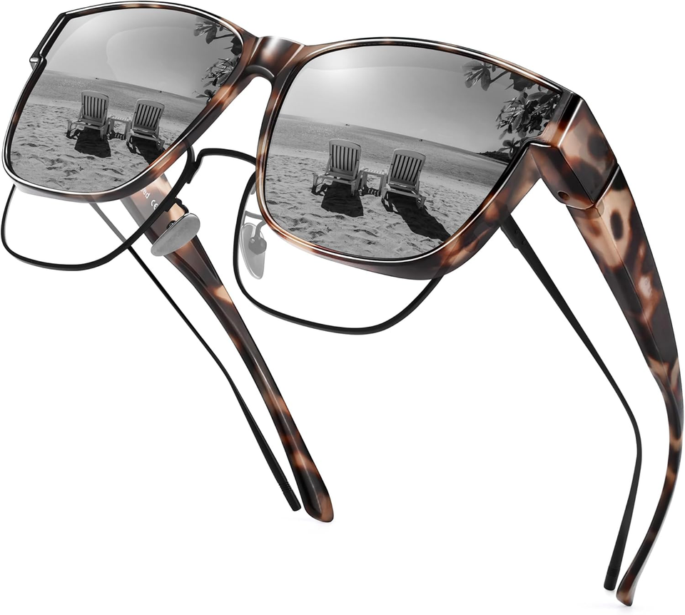 Polarized Sunglasses Fit over Glasses for Men Women, Oversized Square ...