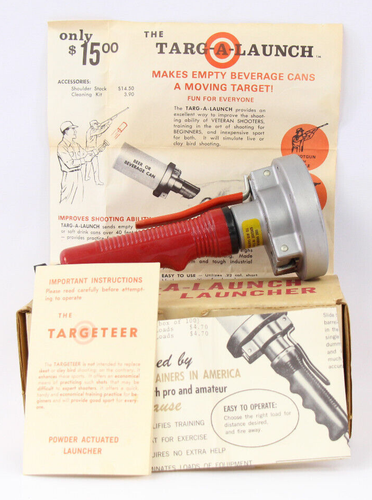 SPC Targ-A-Launch Target Launcher Soda Can Thrower Red w/ Box & Extras ...