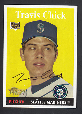 Travis Chick Autographed 2007 Topps Heritage Baseball Card #396 ...
