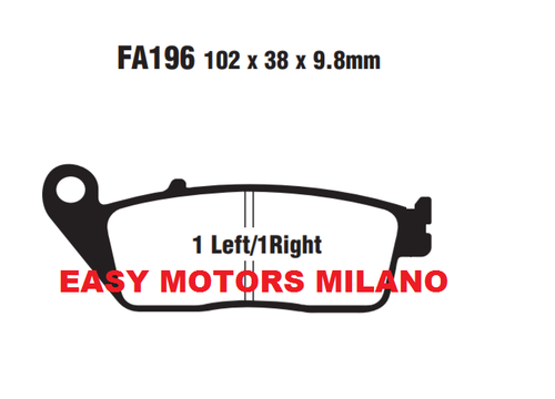 Paire Plaquette de Frein EBC Arrière FA196 Honda VFR F 750 1988>1989 | eBay