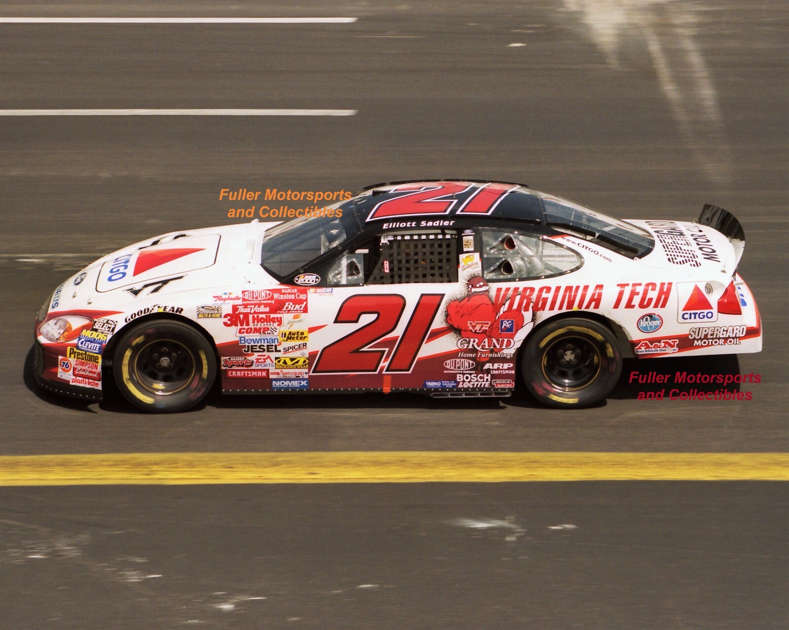 ELLIOTT SADLER 2000 #21 VIRGINIA TECH FORD AT RICHMOND VA 8X10 PHOTO ...