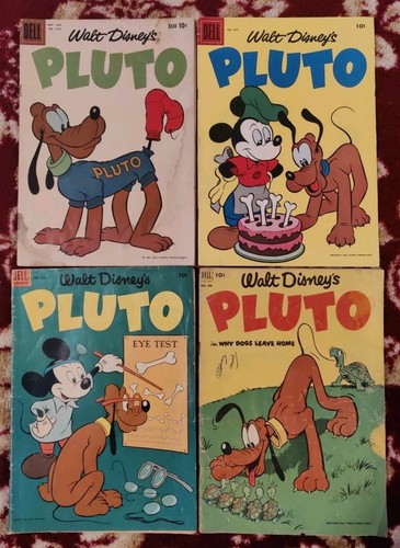 Four Color Comics Walt Disney's Pluto, Lot of 4, 509, 429, 853, 1143 | eBay