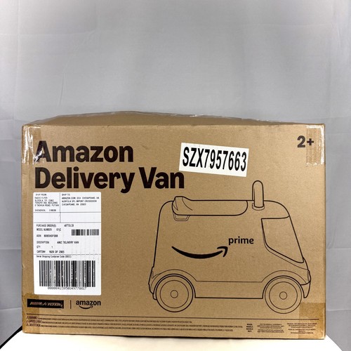 Amazon Delivery Van Ride on Toy for Kids / Blue Toddler Ride on Toy ...