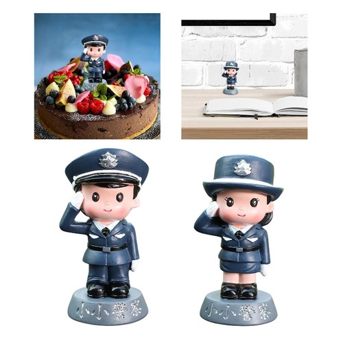 Police Figure Statue Creative Cake Topper for Living Room Tabletop ...