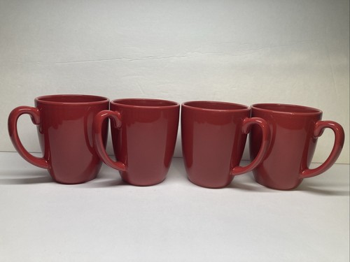 4 Ruby Red Corelle Coordinates Stoneware Coffee Cup Mug | eBay