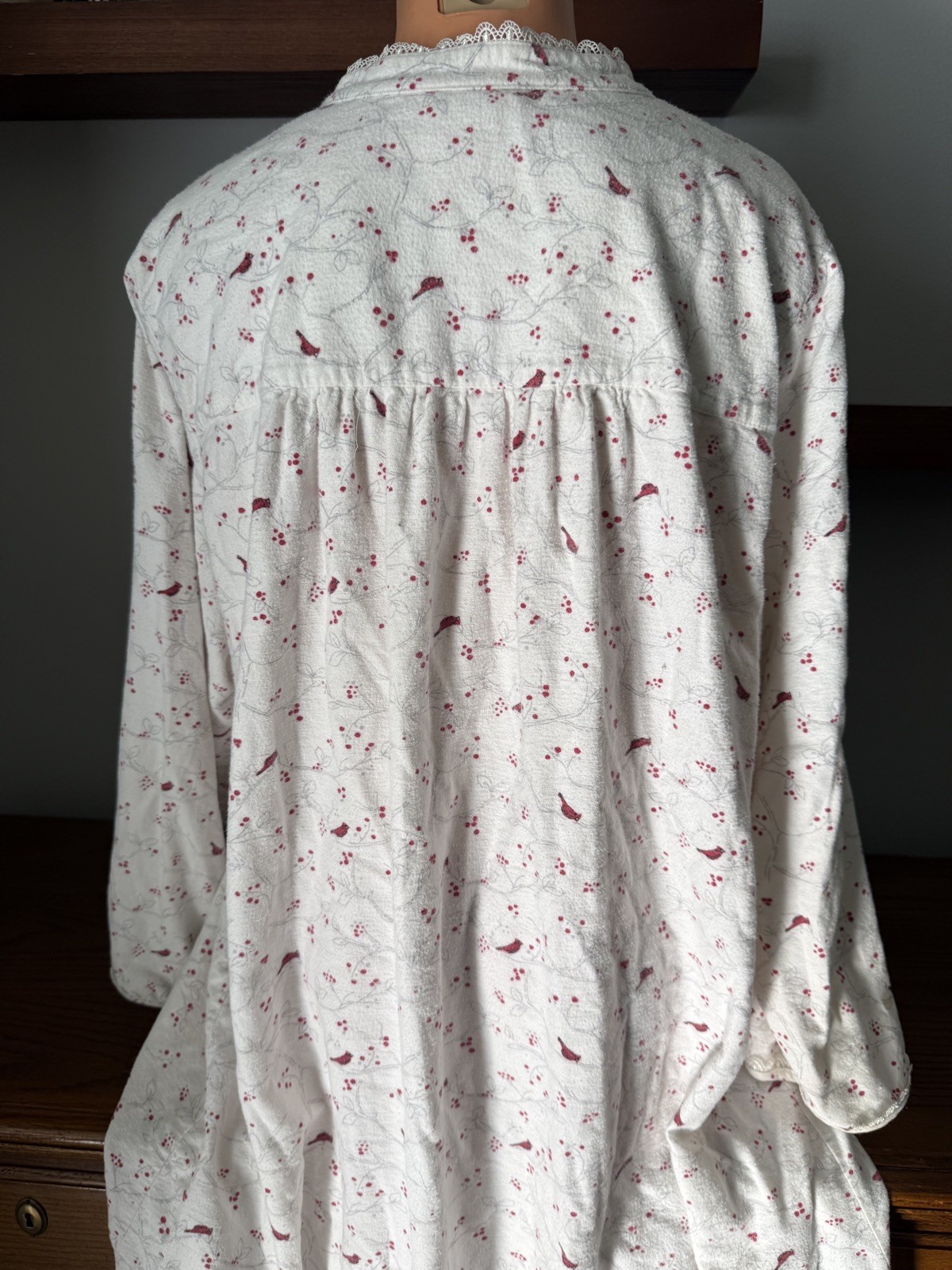 ~CHARTER CLUB~ White & Red Cardinal Print Nightgown, XL. | eBay
