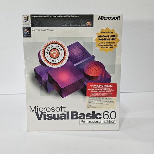 New Sealed Microsoft Visual Basic Professional Edition 6.0 Great ...