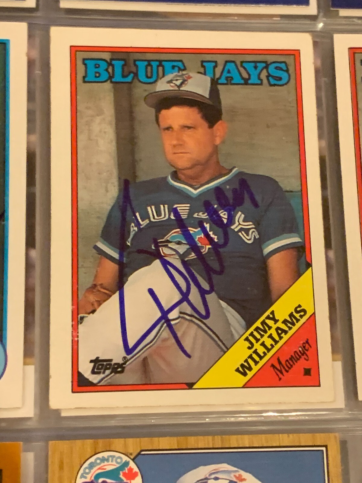 JIMY WILLIAMS AUTOGRAPHED SIGNED 1988 TOPPS CARD BLUE JAYS COA | eBay