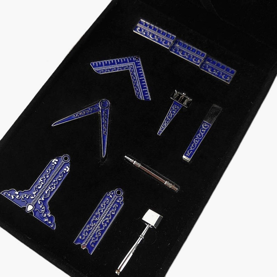 Deep Blue Masonic Compass & Square Freemason Complete Metal Working ...