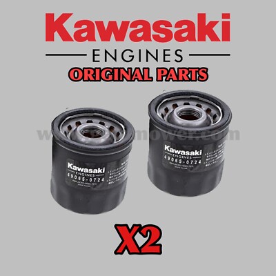 2 GENUINE OEM KAWASAKI ENGINE OIL FILTER 49065-0724 REPLACES 49065-7010 ...