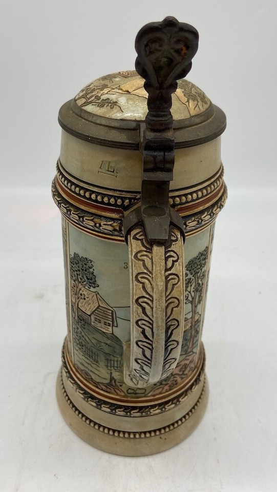 Merkelbach and Wick Character Lidded Beer Stein Germany late 1800s ...