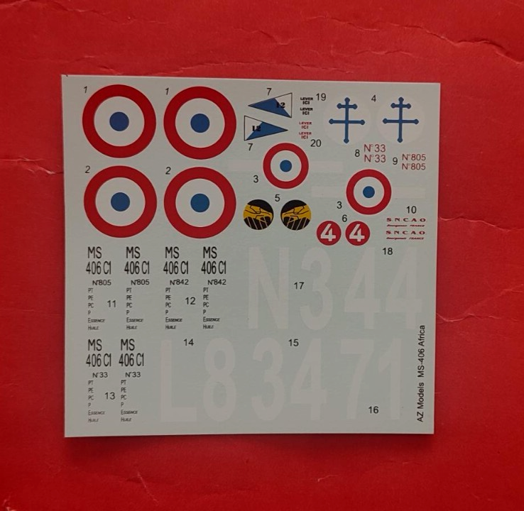 Morane Saulnier MS. 406 ,,Africa"- Decals 1/48 | eBay