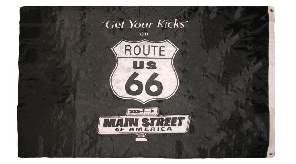 3x5 Embroidered Route 66 Flag Black Double Sided Sewn Nylon Get Your ...
