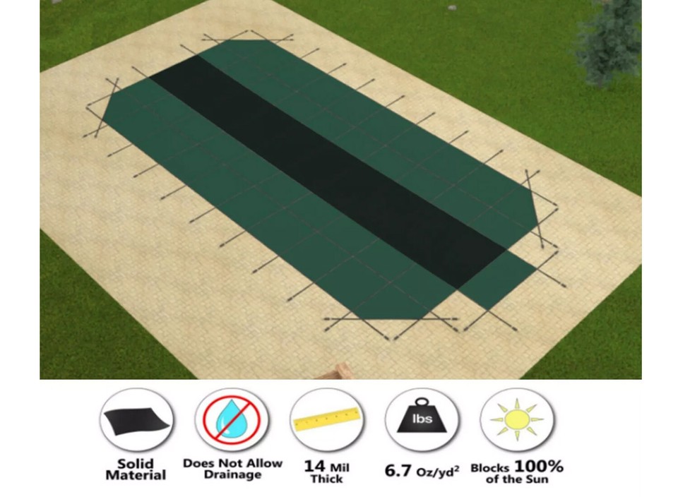 GLI HyPerLite Grecian Solid Swimming Pool Safety Cover w/ 4' x 8 ...