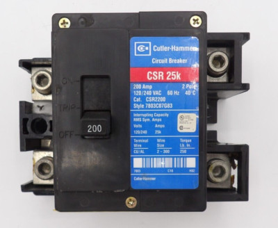 Cutler-Hammer CSR2200 - 200A 240V , 25K , 60 HTZ, BREAKER, USED | eBay