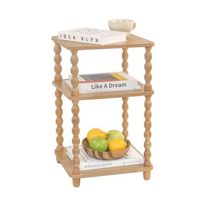 End Table, Modern Side Table with 3 Tier Open Shelf, Small Table Bed ...
