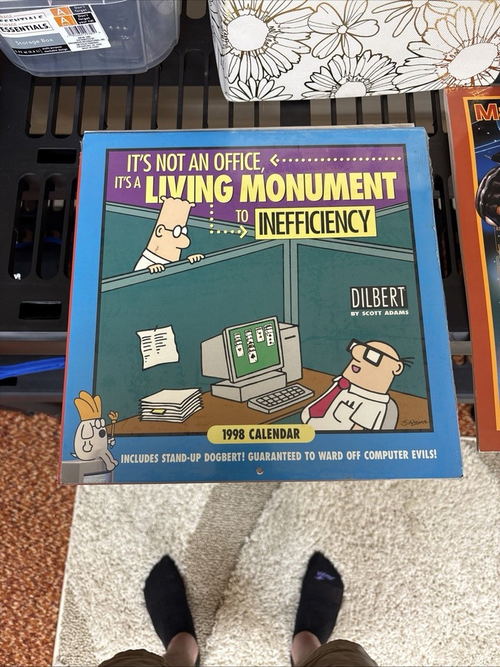 vtg Dilbert 1998 Wall Calendar Stand up DogBert Scott Adams SEALED NEW ...