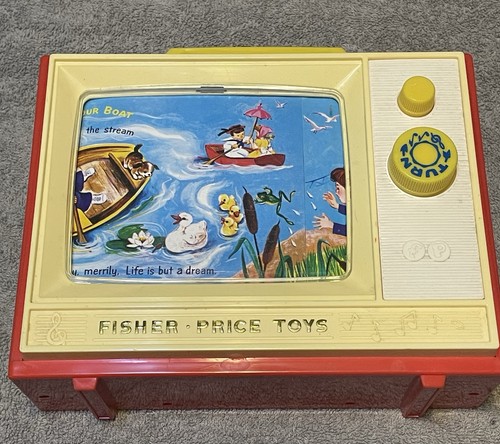Vintage Fisher Price Toys Two Tune Giant Screen Music Box TV Working | eBay