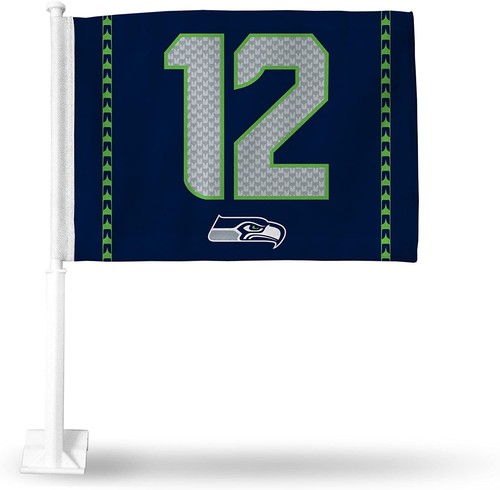Seattle Seahawks 12th Man Premium Double Sided Car Flag Banner with ...
