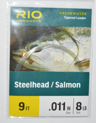 rio freshwater tapered leader steelhead salmon 9ft .011 8lb streamers ...