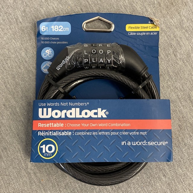 Wordlock Cl-422-bk 4-dial Cable Combination Lock Black 6ft for sale ...