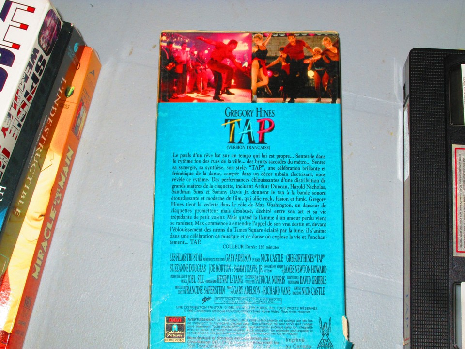 Tap (VHS)(French) Sammy Davis Jr, Joe Morton, Suzzanne Douglas testé | eBay