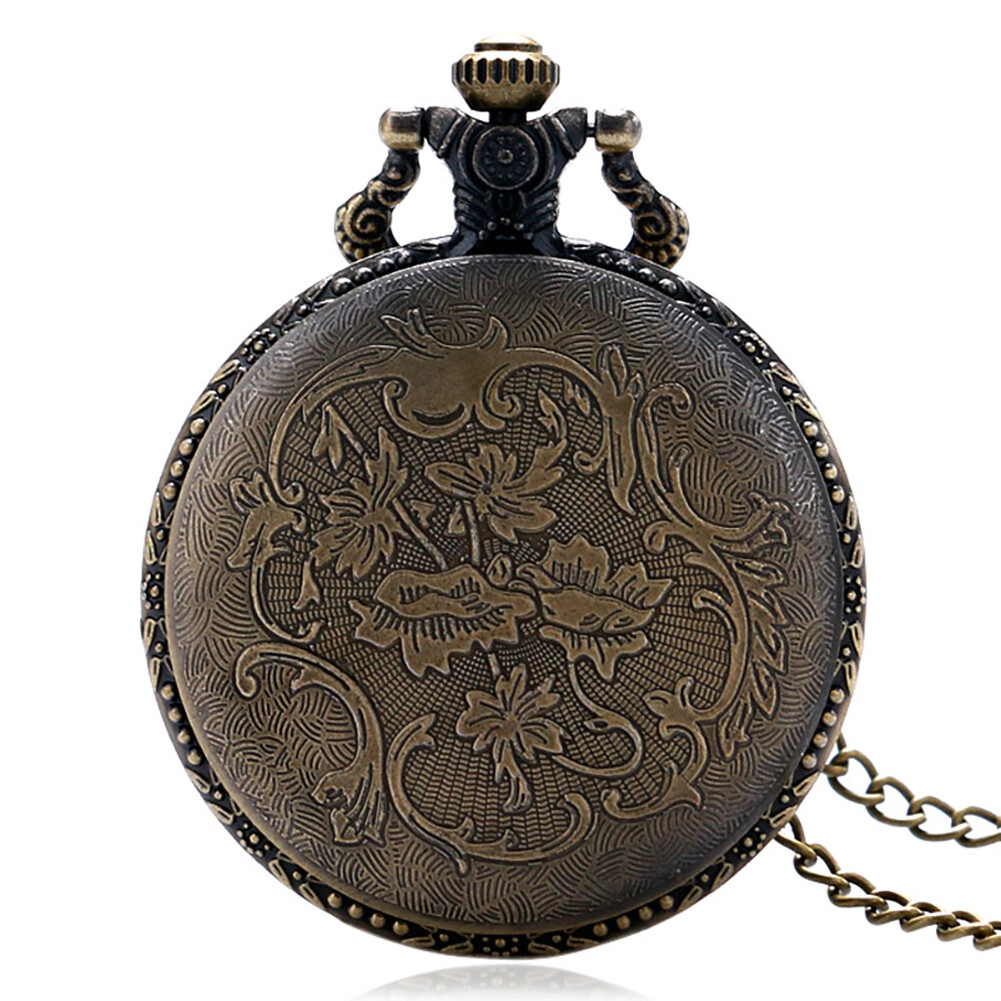 Bronze Antique Chinese Style Dragon Pocket Watch with Necklace Chain ...