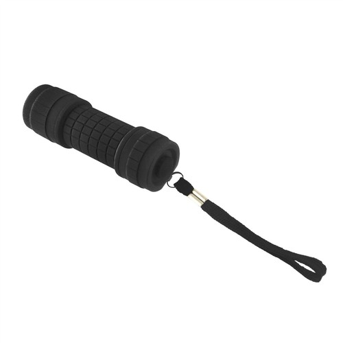 9 LED Black Torch Light Mini Flashlight Camping Hiking Rubber Case ...