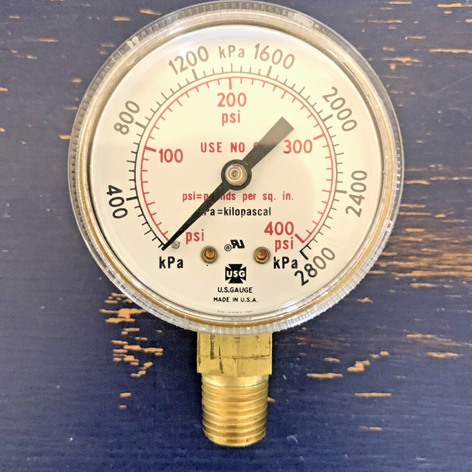 USG Guage CU-2581-HF Gauges 400 PSI 2800 kPa male end Non-oil filled ...