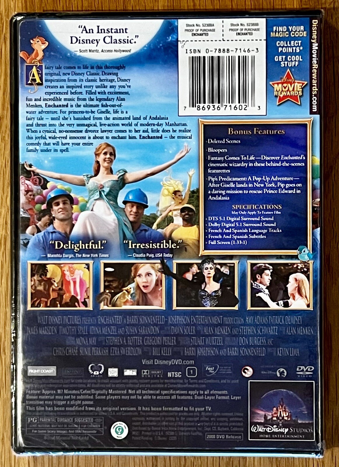 Disney ENCHANTED Movie Full Screen DVD Disney Classic with a Twist! NEW ...
