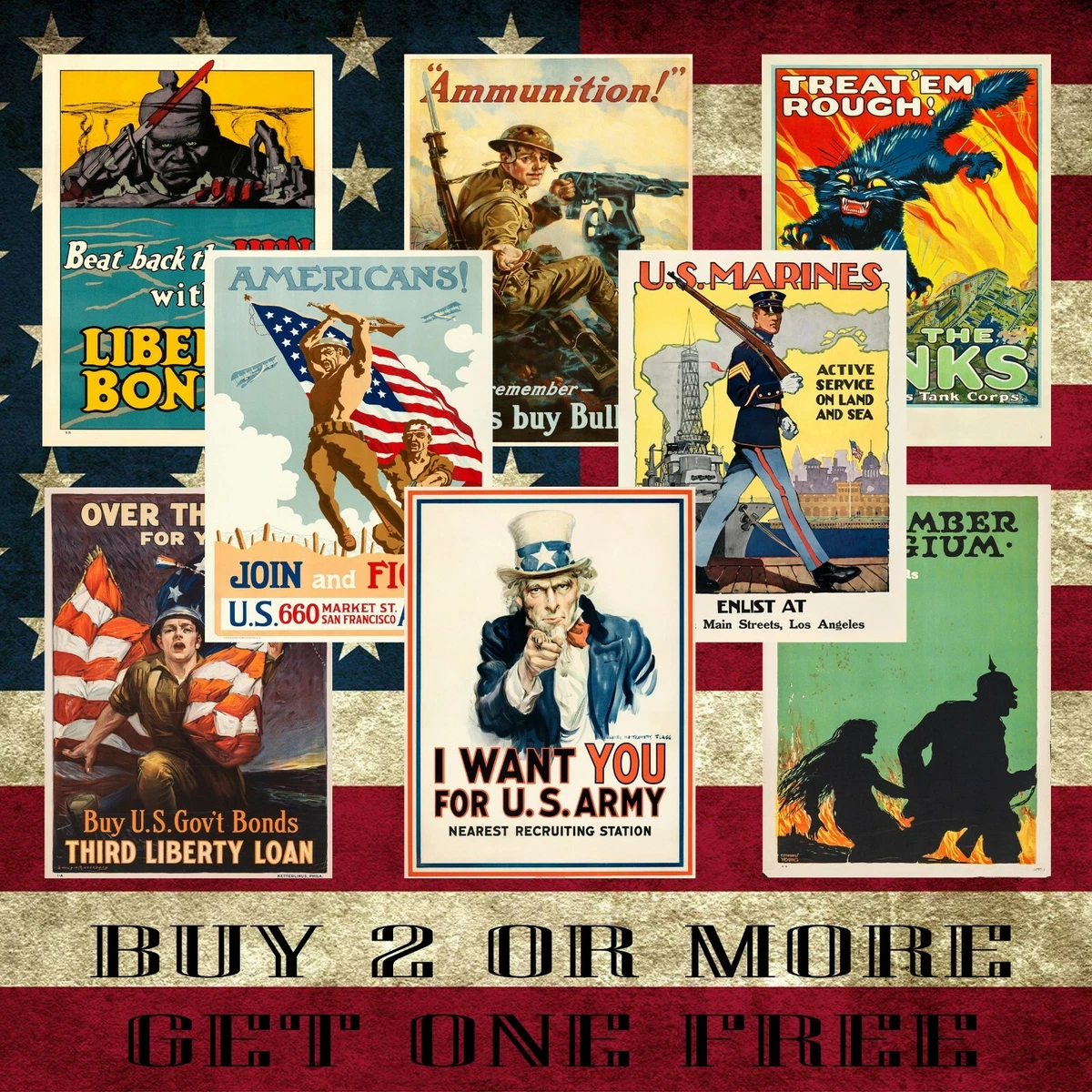 World War British Propaganda Posters WW1 Wall Art High New, 45% OFF